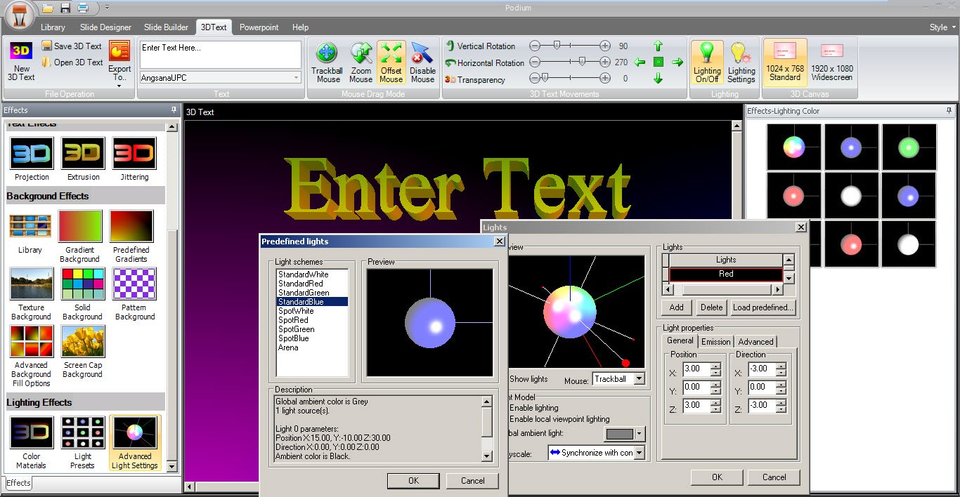 PowerPoint 3D Text in Podium - BrightSlides - Official Site of Podium ...